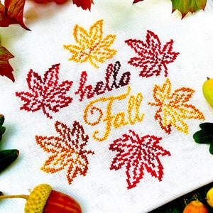 HELLO FALL Variegated Cross Stitch Pattern PDF by Sunflowercrossstitch ...