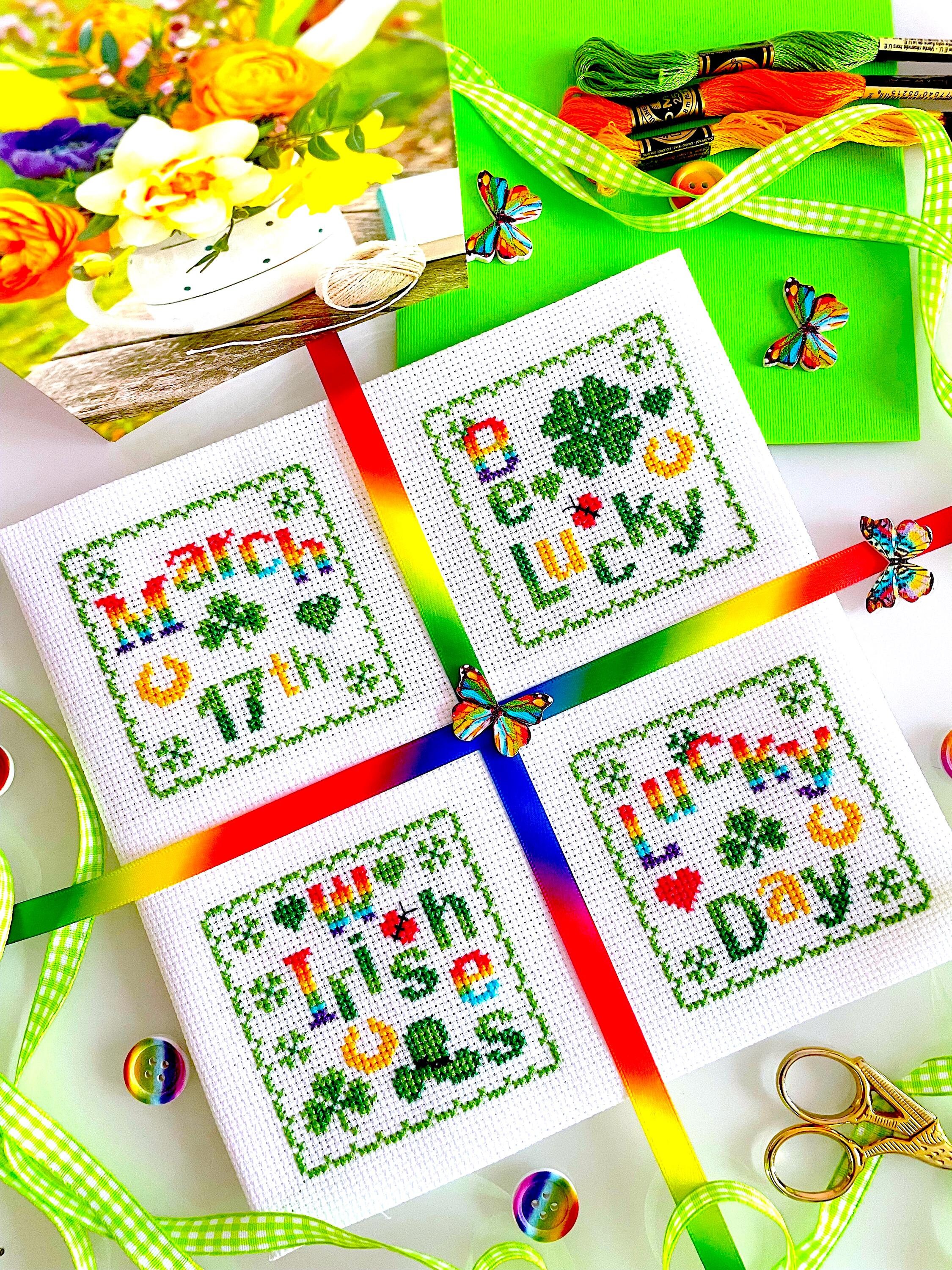 Set of 4 St.patrick's Day Ornaments Cross Stitch Pattern PDF by ...