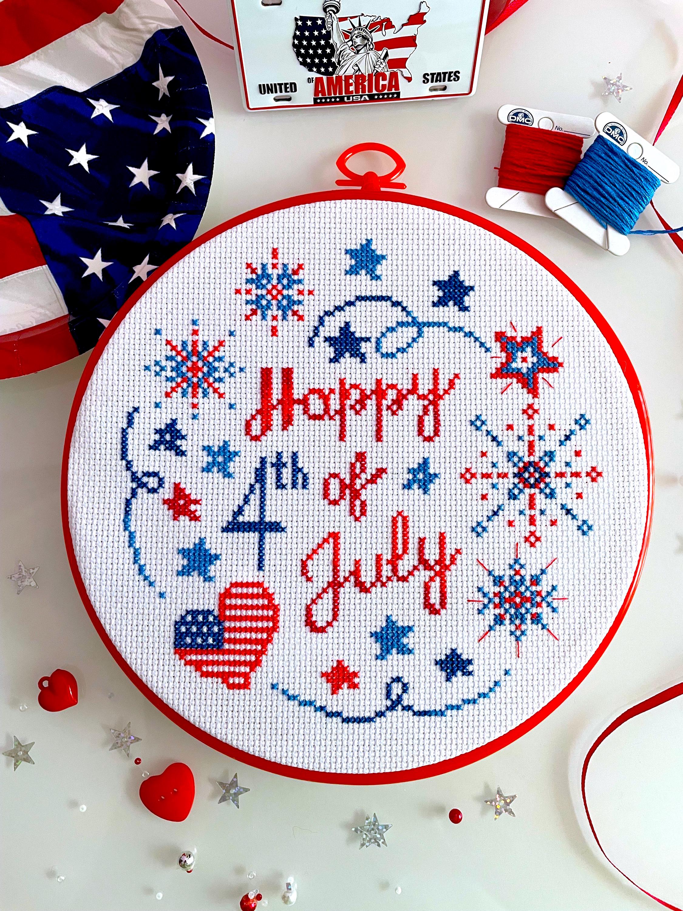 HAPPY 4th of JULY Firework Ornament Cross Stitch Patterns PDF by ...