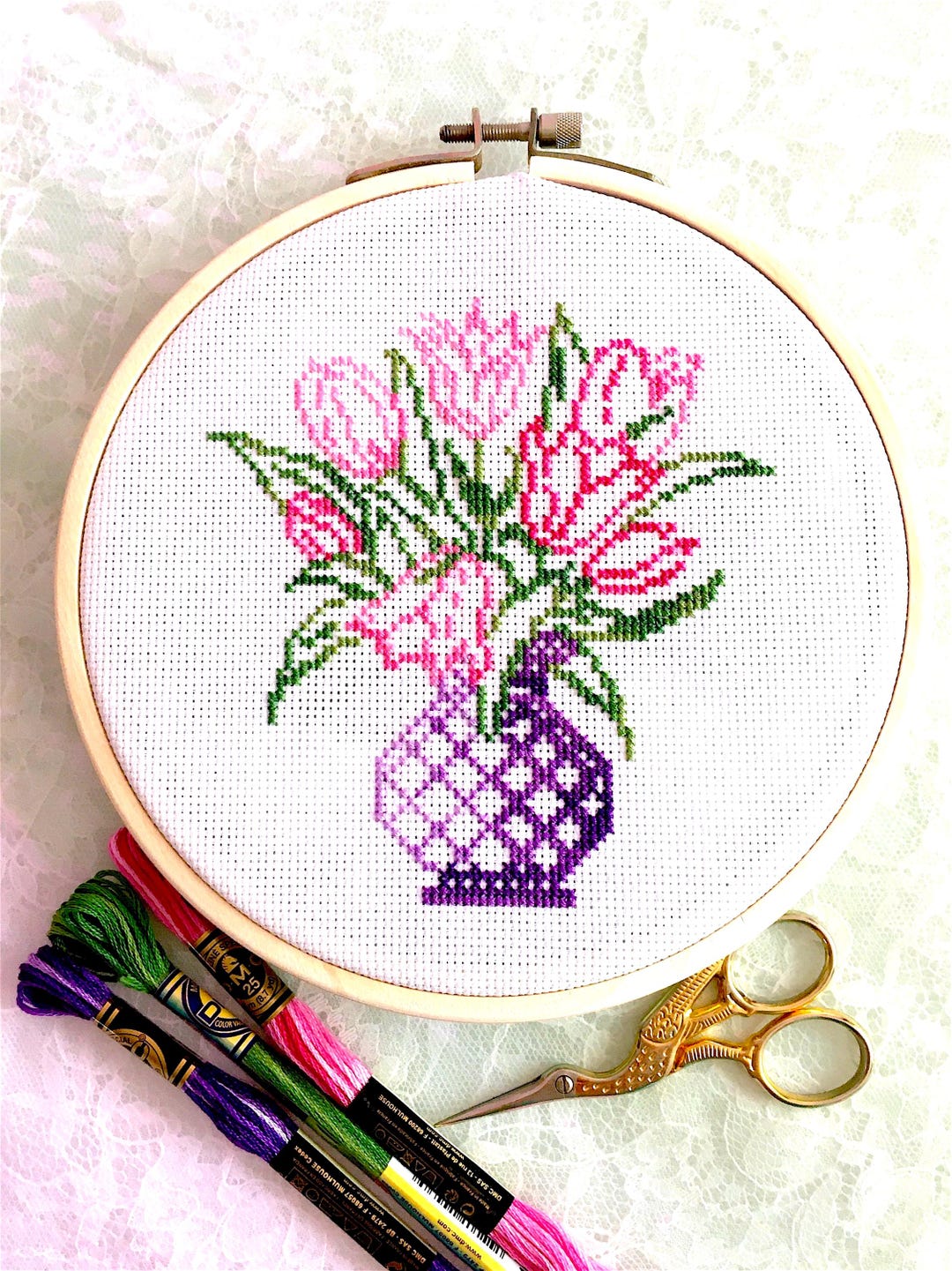 VARIEGATED TULIPS Cross Stitch Pattern PDF by Sunflowercrossstith ...