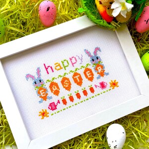 HAPPY EASTER BUNNIES Cross Stitch Pattern Pdf by Sunflowercrossstitch ...