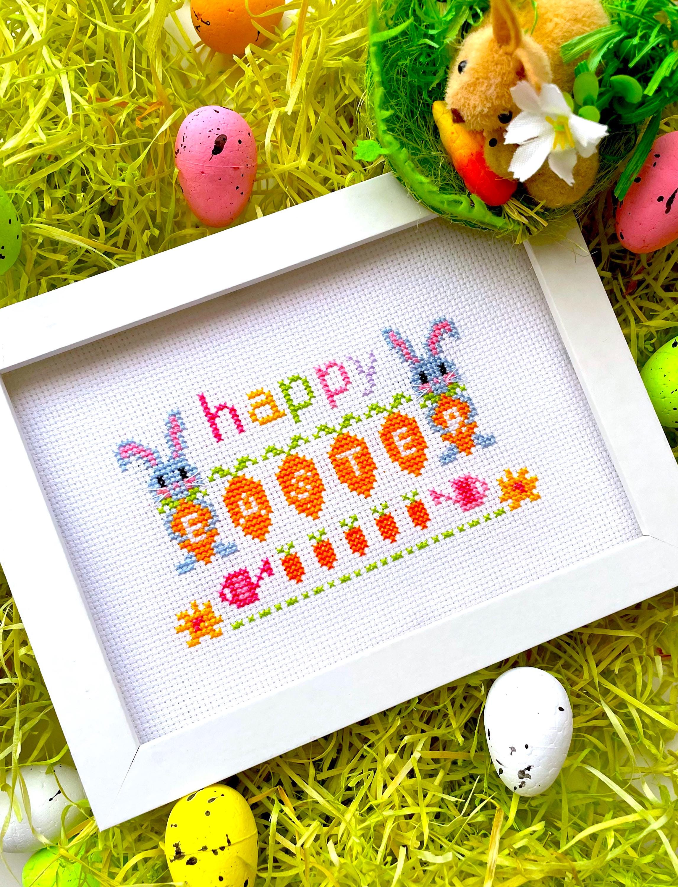 HAPPY EASTER BUNNIES Cross Stitch Pattern Pdf by Sunflowercrossstitch ...