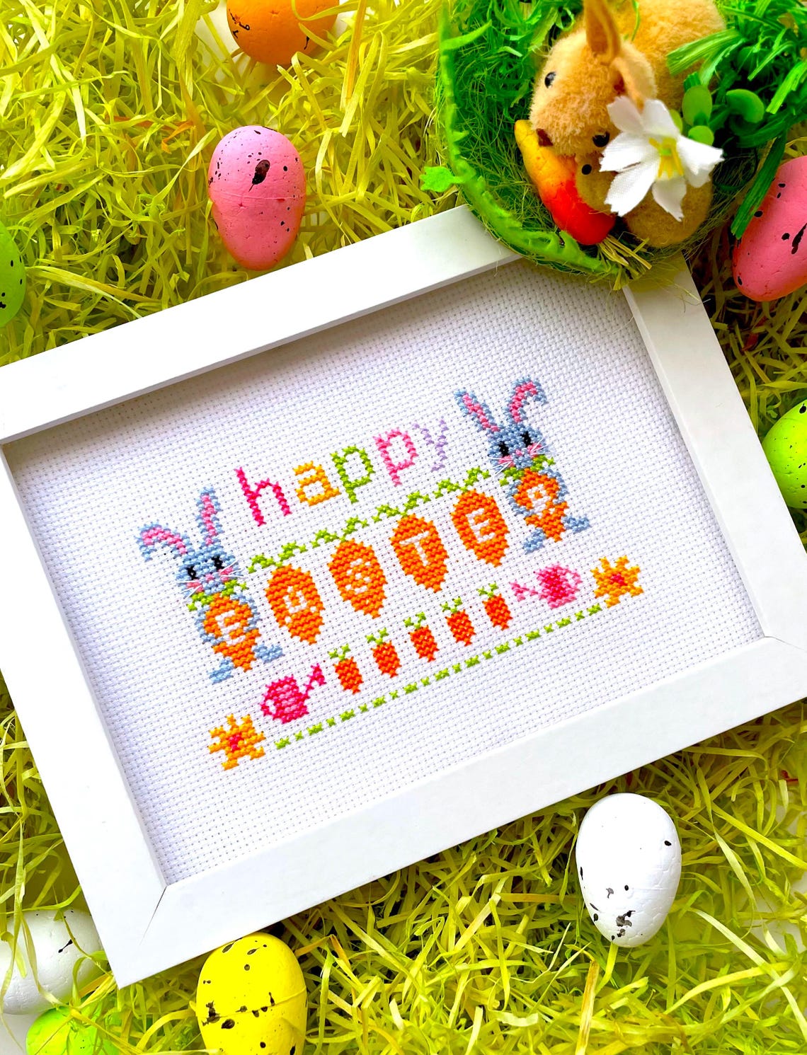 HAPPY EASTER BUNNIES Cross Stitch Pattern Pdf by Sunflowercrossstitch ...