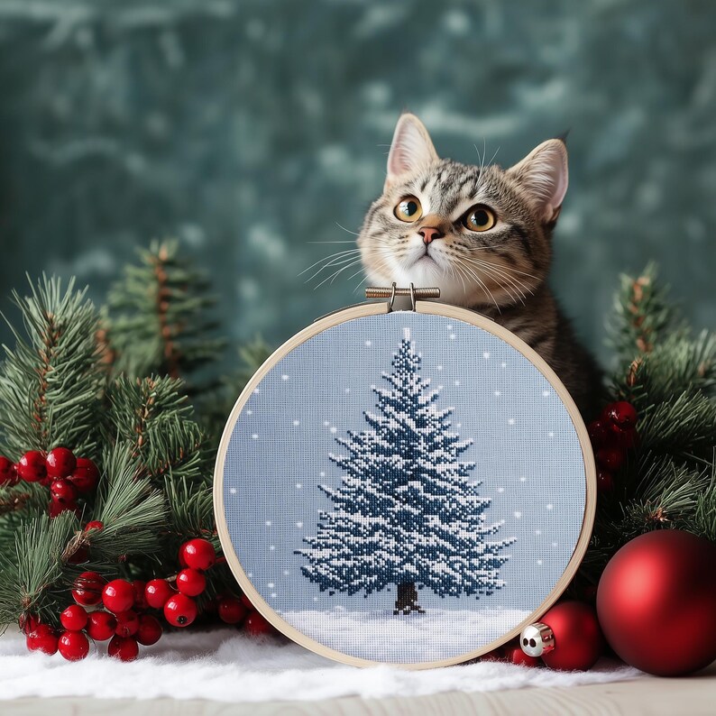 Winter Tree Cross Stitch Pattern – Easy Christmas Tree PDF Download - Etsy