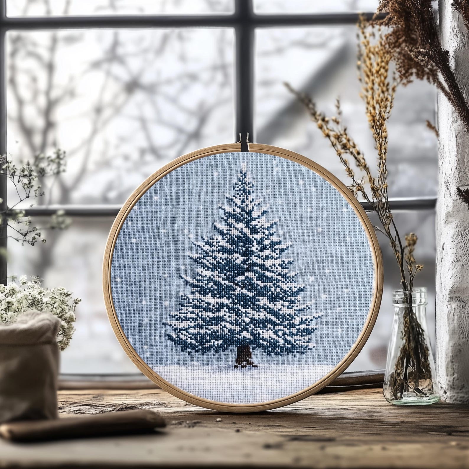 Winter Tree Cross Stitch Pattern – Easy Christmas Tree PDF Download - Etsy