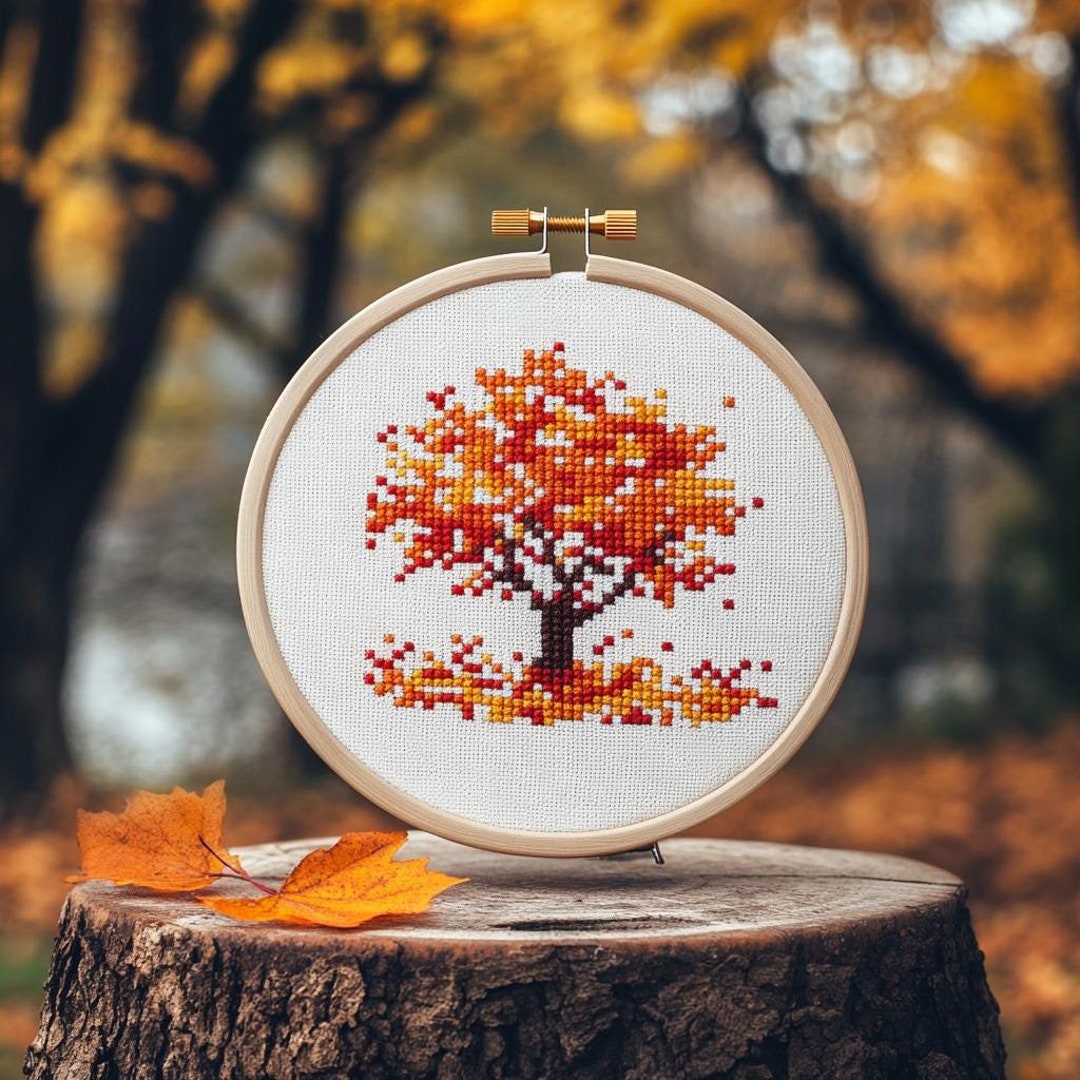 Autumn Tree Cross Stitch PDF Pattern - Small and Easy - Etsy