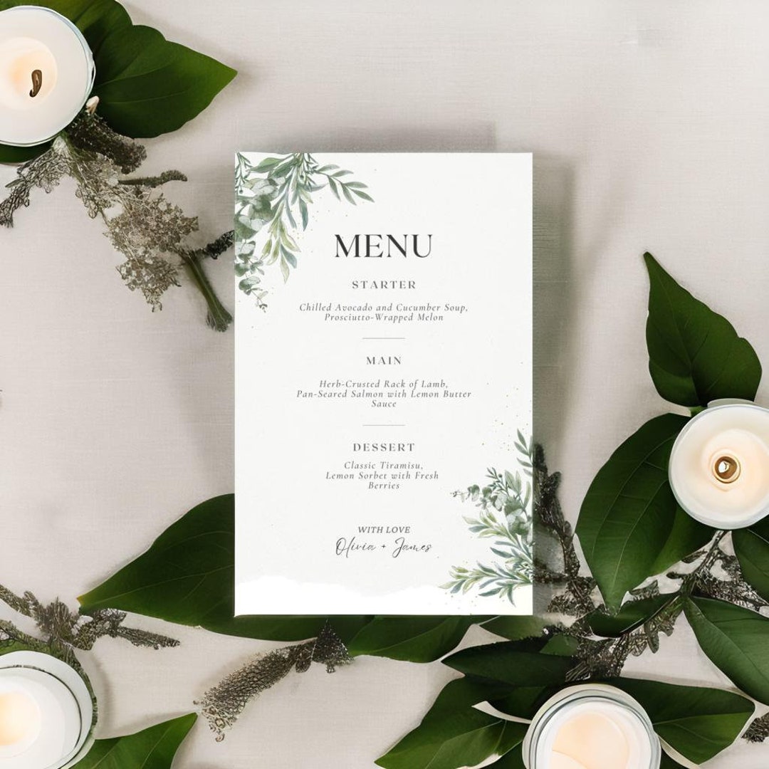 Wedding Menu Template Wedding Food Menu Customizable Template Wedding ...