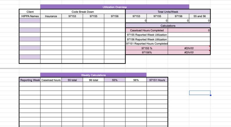 BCBA Supervision Tracker, Schedule and Authorization Tracker - Etsy