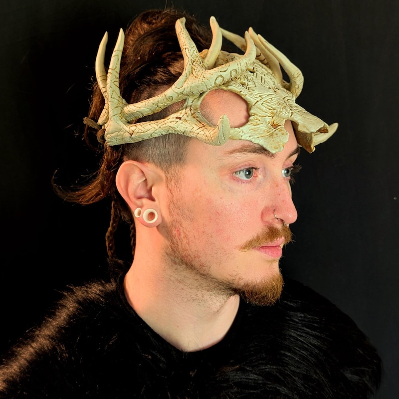 Skull Crown With Horns - Etsy