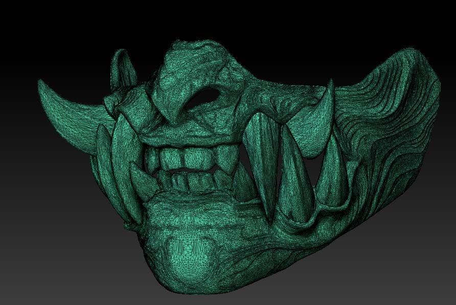 Oni Mask STL File - Etsy