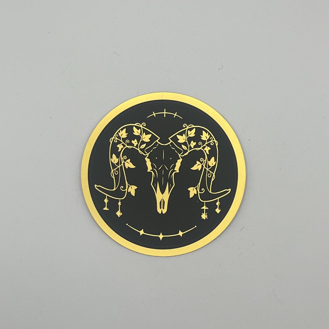 Gold Ram Skull Sticker Circle 3x3 - Etsy