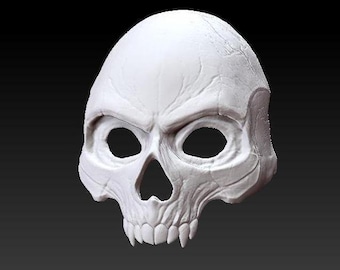Helloween Skull Face Mask, Stl Format 3D Printable Ready File, Skull ...