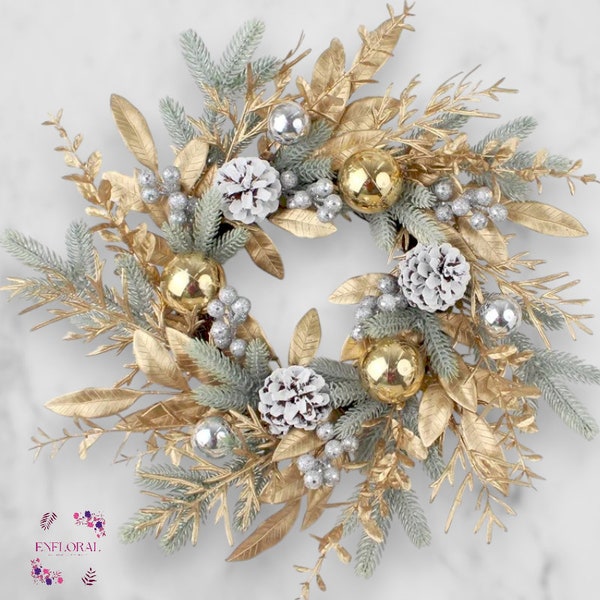 Gold Wreath Christmas - Etsy