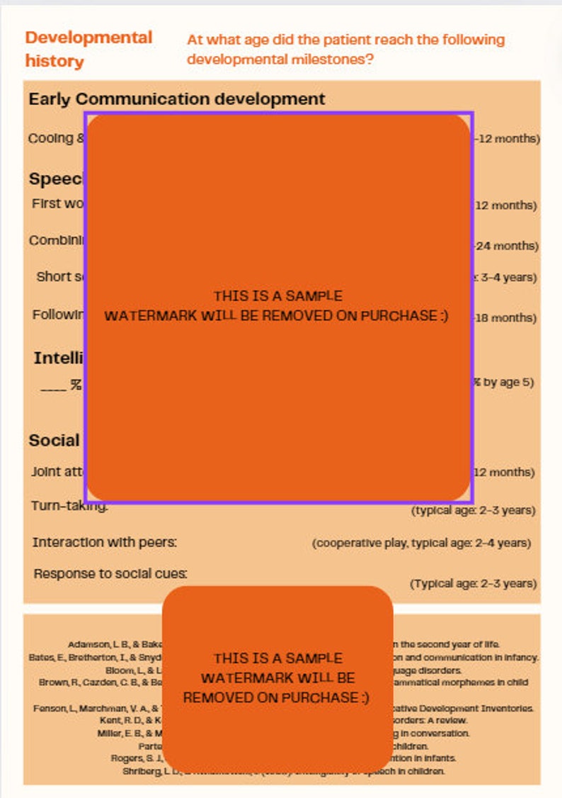 Speech Therapy Resources, Speech Pathology Case History Form, Case ...