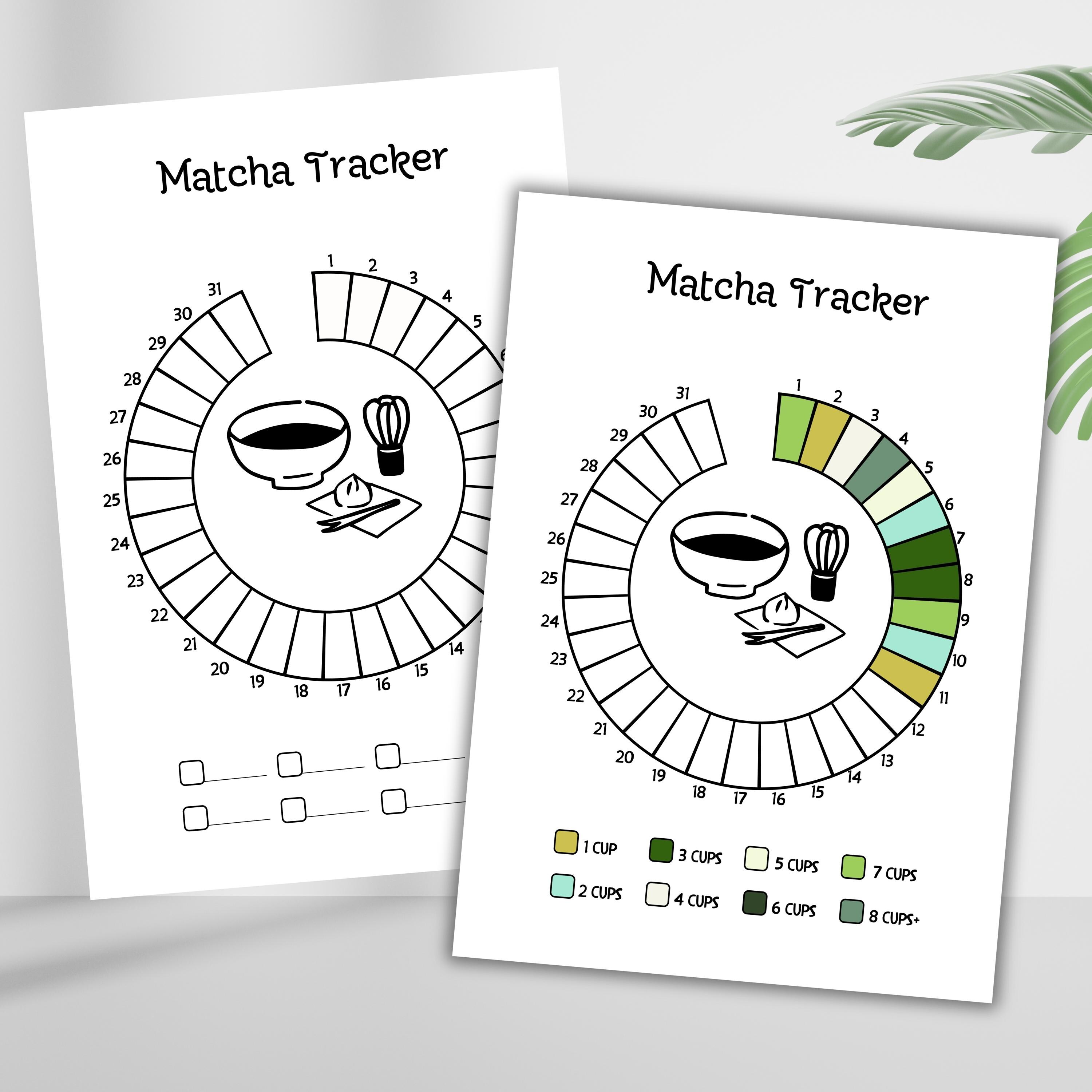 Matcha Tea Tracker Printable: Daily Consumption Journal (A3, A5, US ...