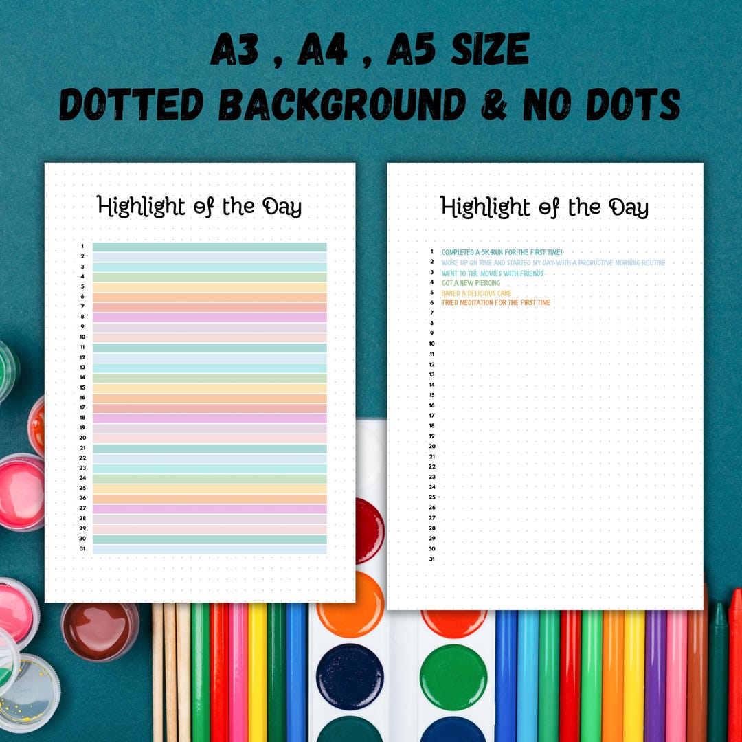 Highlight of the Day | Daily Highlight Journal Page | Printable Memory ...