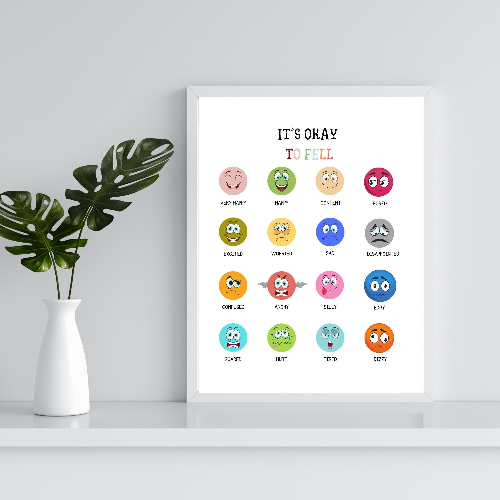 Boho Feelings Chart Poster: Classroom Emotions Print (digital Download ...