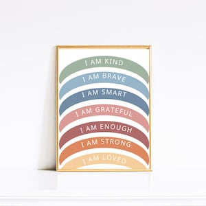 Rainbow Affirmations Wall Art | Motivational Printable | Positive ...