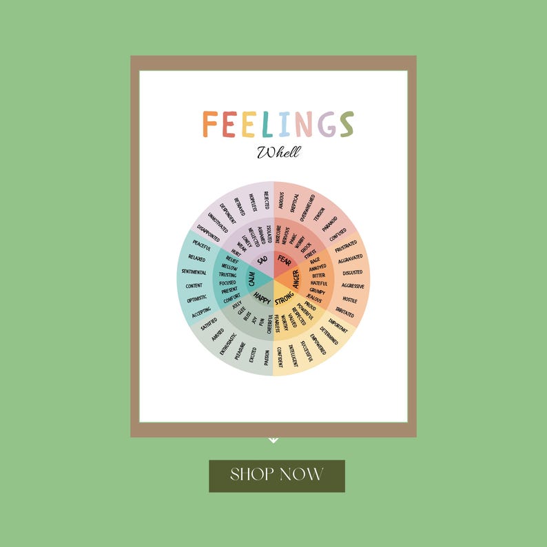 Feelings Wheel, Emotions Poster, Zones of Regulation, Mental Health ...