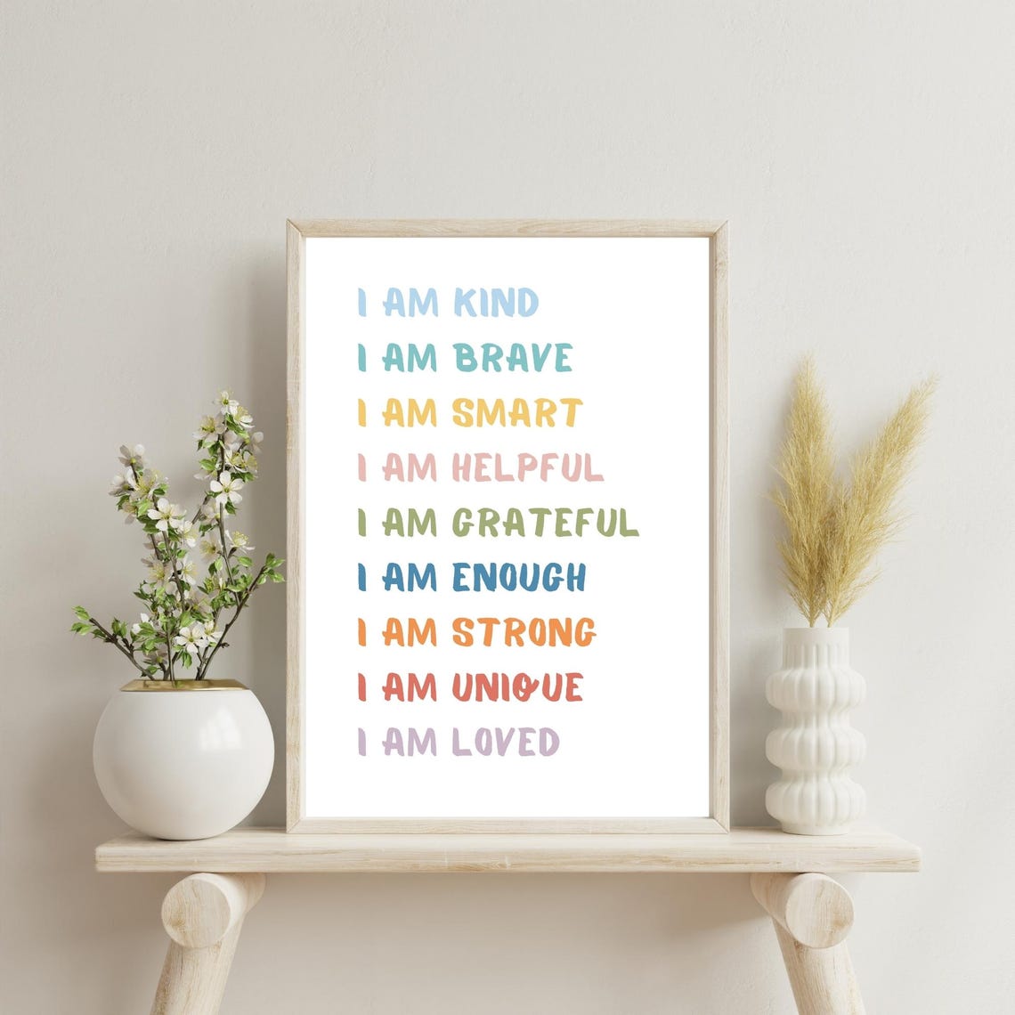 I Am Affirmations Poster - Positive Affirmations for Kids - Growth ...