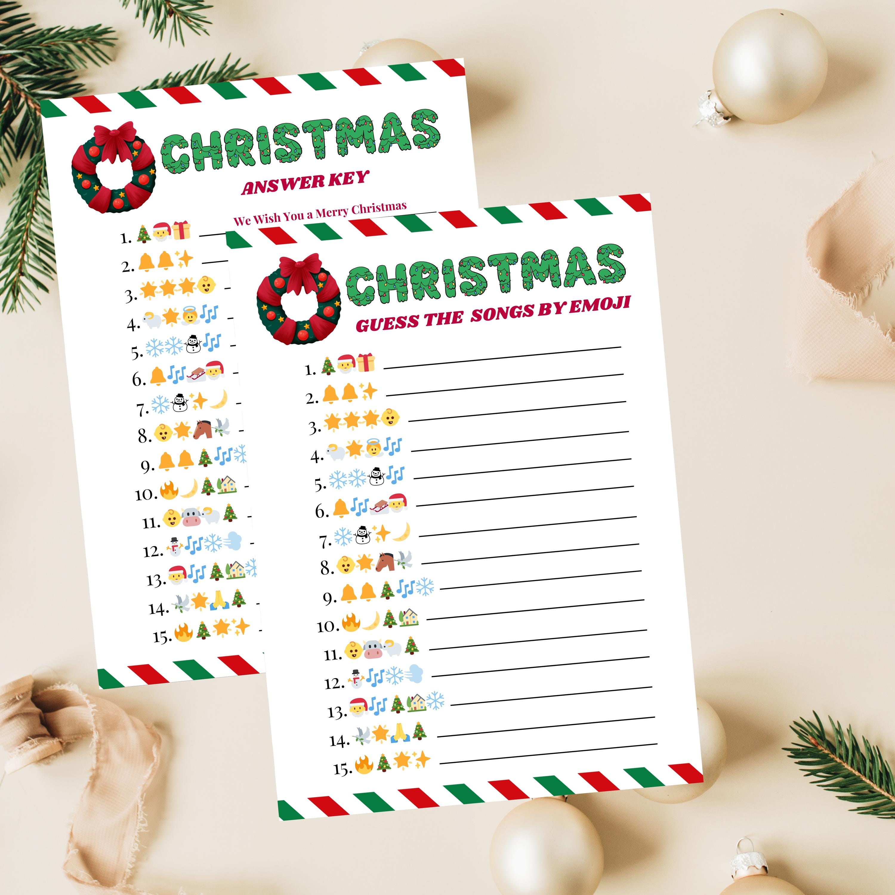 Emoji Pictionary | Christmas Songs Guessing Game | Holiday Party ...