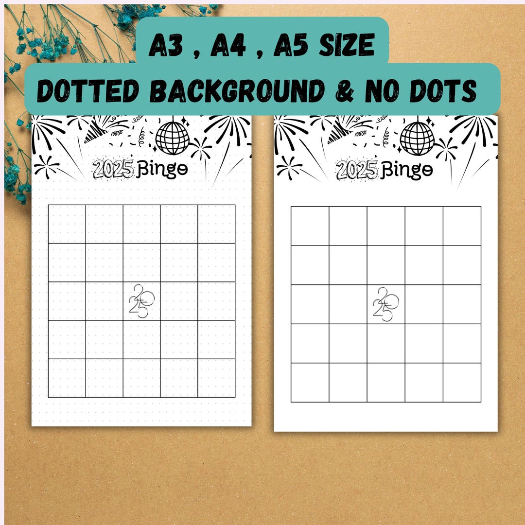 2025 Bingo Template Printable Journal & Planner Page Bingo Game for Fun ...