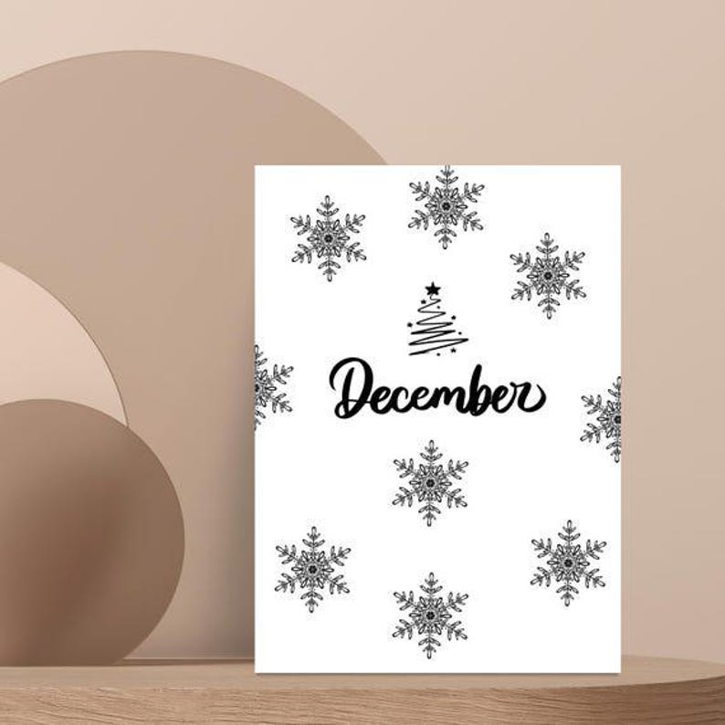 December Title Page & Calendar – Printable Journal Cover and Monthly ...