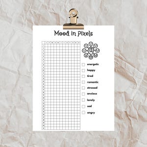 Mood in Pixels Printable Journal Page Daily Mood Tracker & Feelings ...