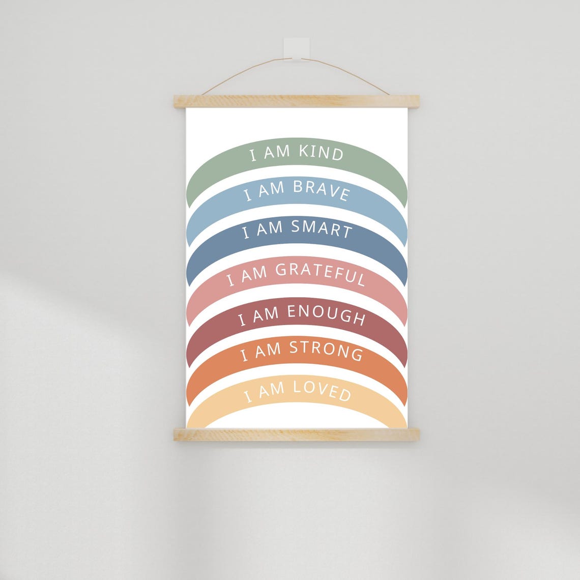 Rainbow Affirmations Wall Art | Motivational Printable | Positive ...