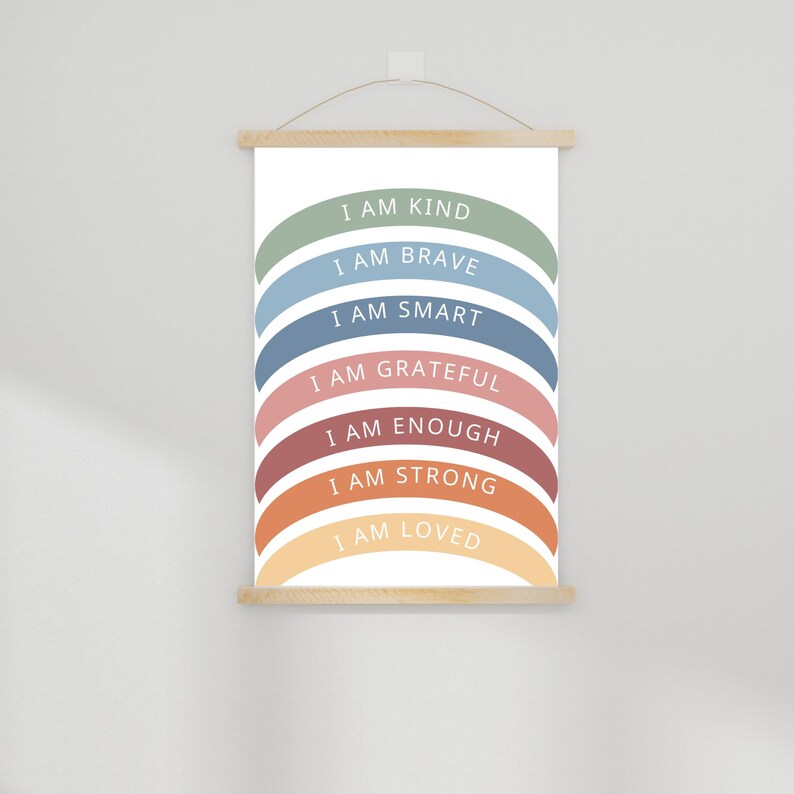 Rainbow Affirmations Wall Art | Motivational Printable | Positive ...