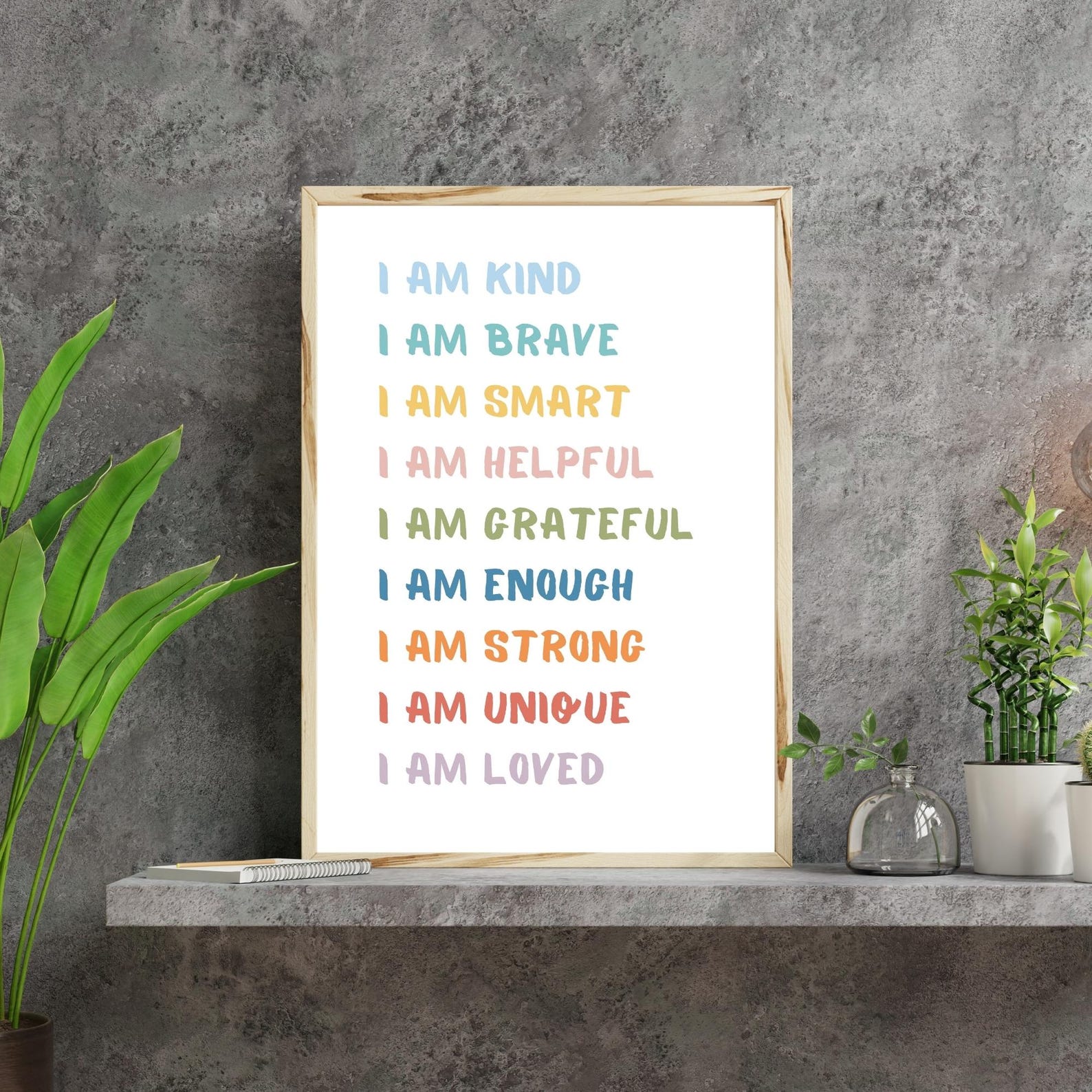 I Am Affirmations Poster - Positive Affirmations for Kids - Growth ...