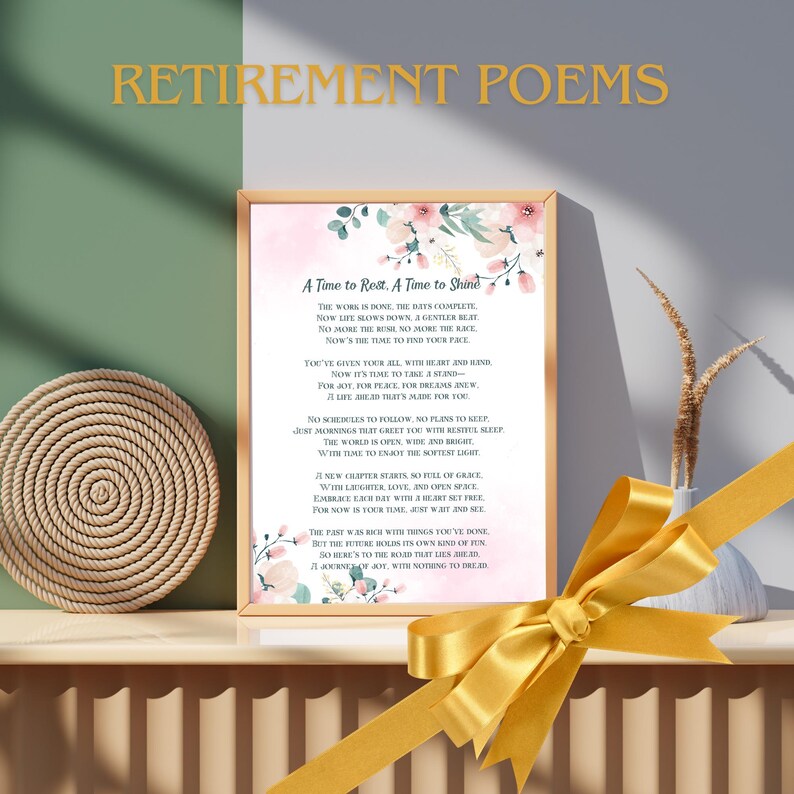 Retirement Poem Gift - Personalized Wall Art & Inspirational Quote ...