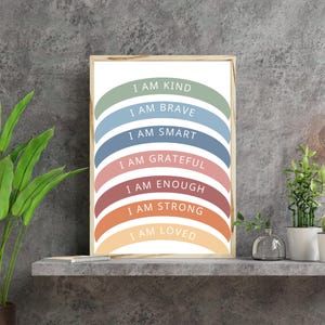 Rainbow Affirmations Wall Art | Motivational Printable | Positive ...