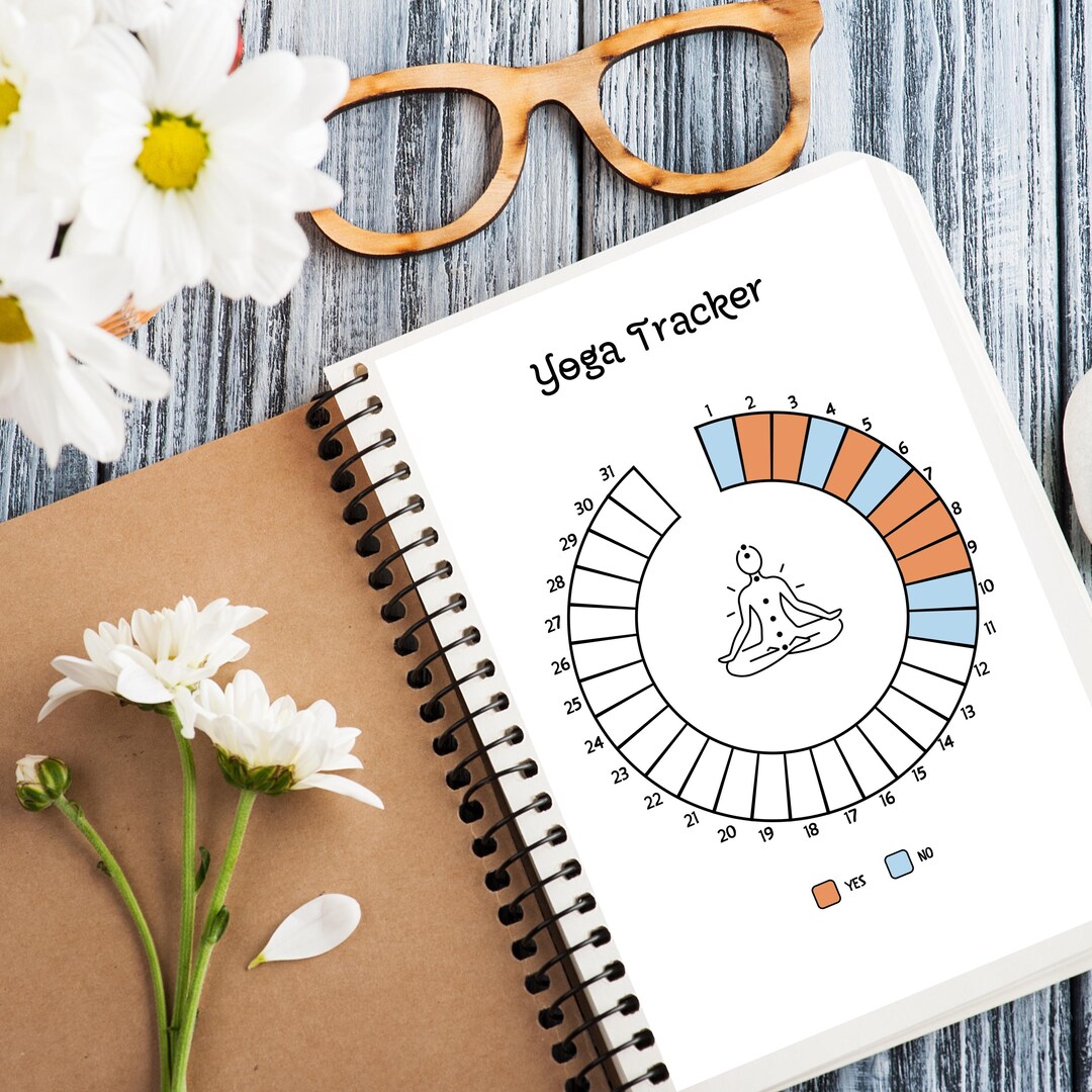 Yoga Tracker Printable | Monthly Health Meditation Log | Wellness ...