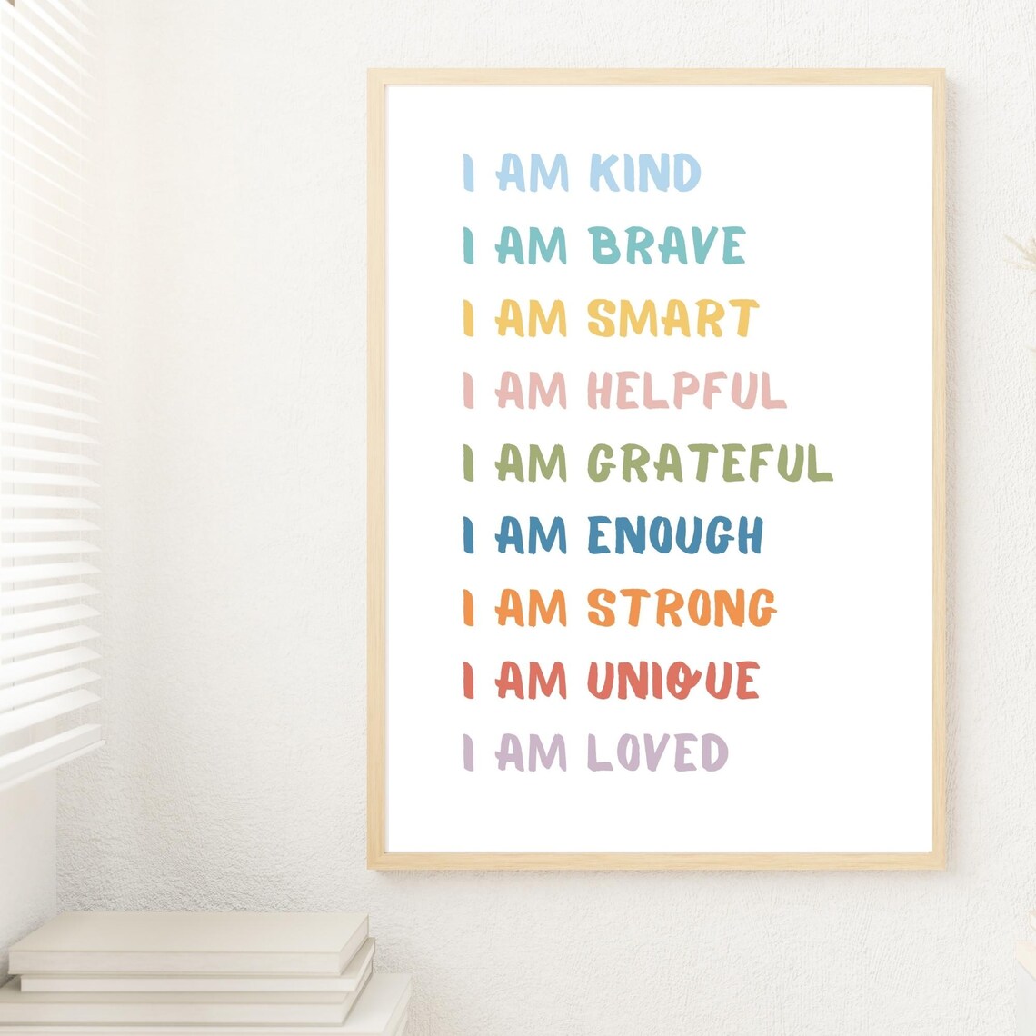 I Am Affirmations Poster - Positive Affirmations for Kids - Growth ...