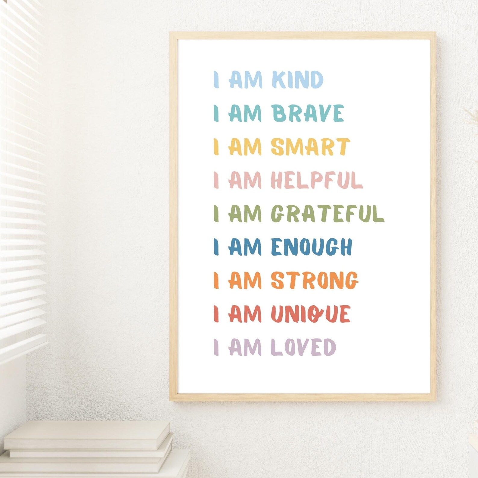 I Am Affirmations Poster - Positive Affirmations for Kids - Growth ...