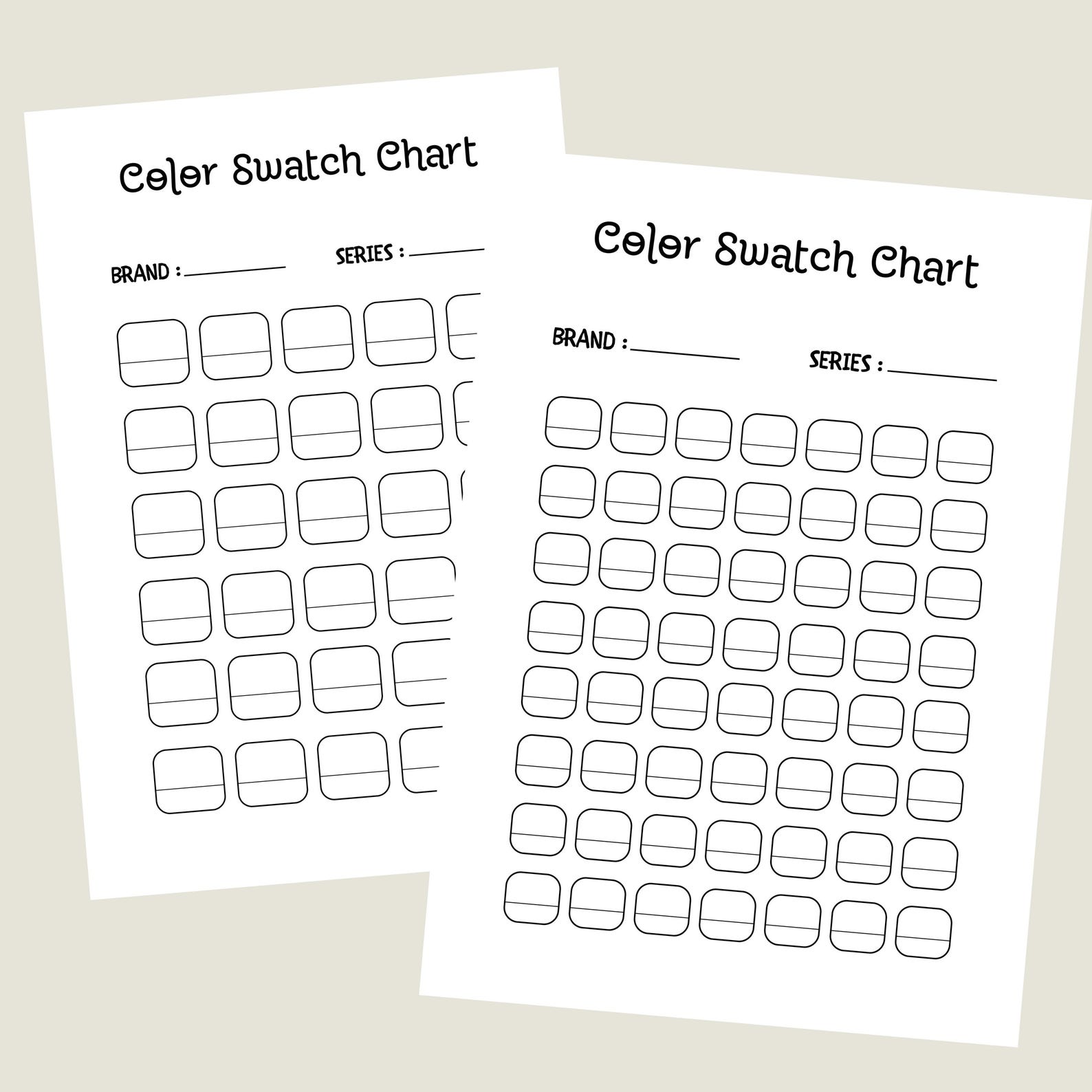 Swatch Test Printable: Marker Test Sheet & Color Swatch Journal for ...