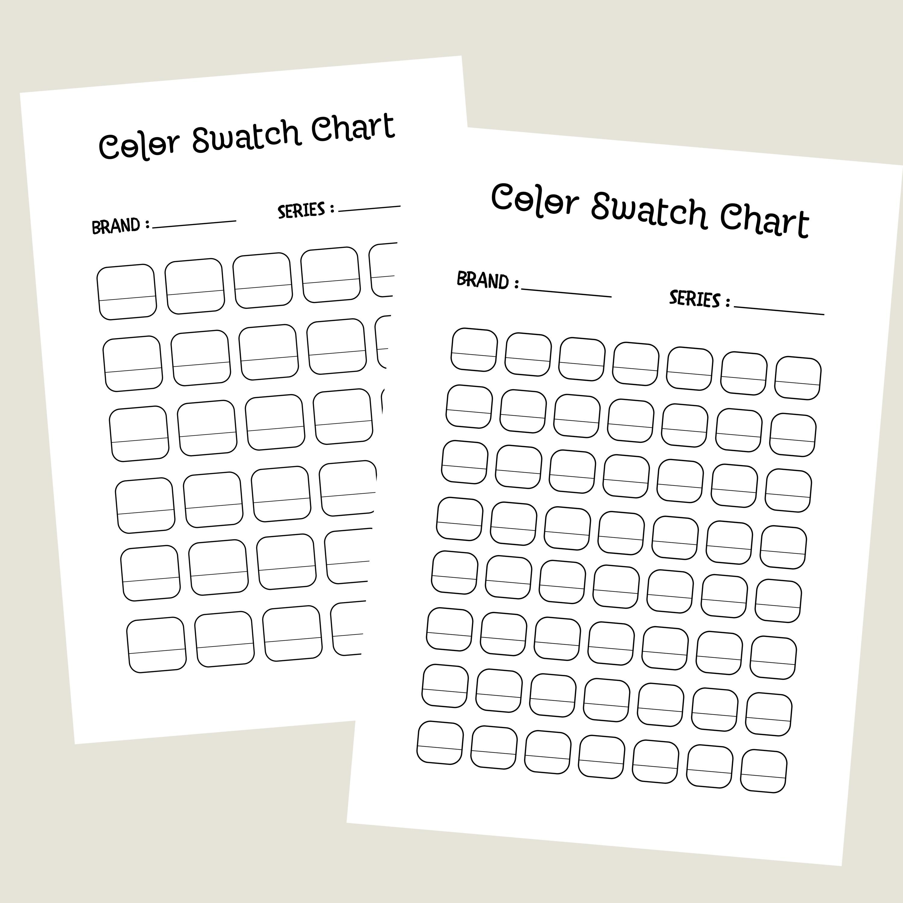 Swatch Test Printable: Marker Test Sheet & Color Swatch Journal for ...