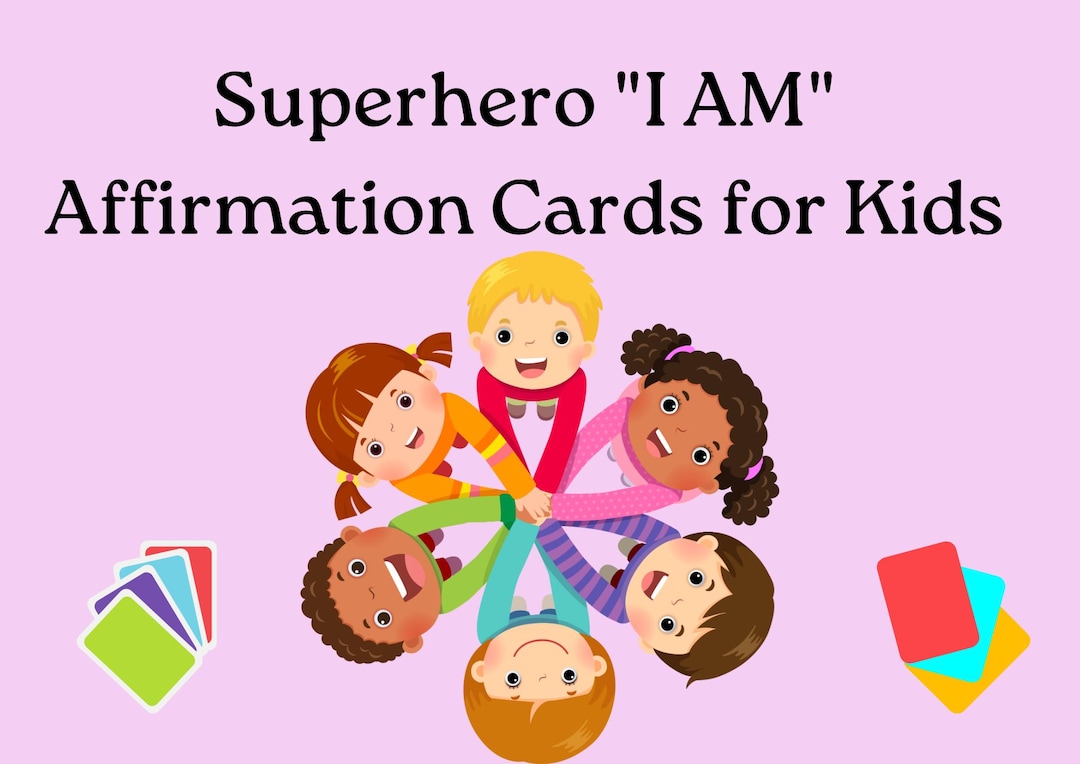 Superhero i Am Affirmation Cards for Kids Digital Download Printable ...