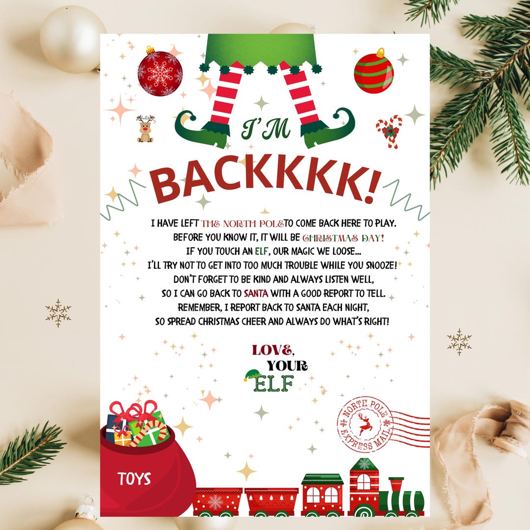 Elf Arrival Letter Printable: North Pole Christmas Welcome (digital ...