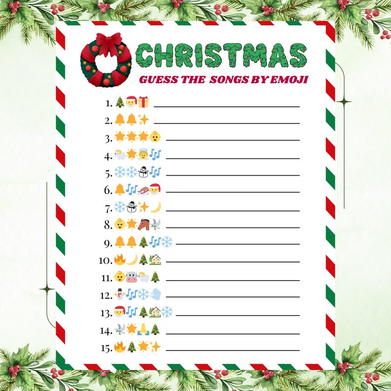 Emoji Pictionary | Christmas Songs Guessing Game | Holiday Party ...