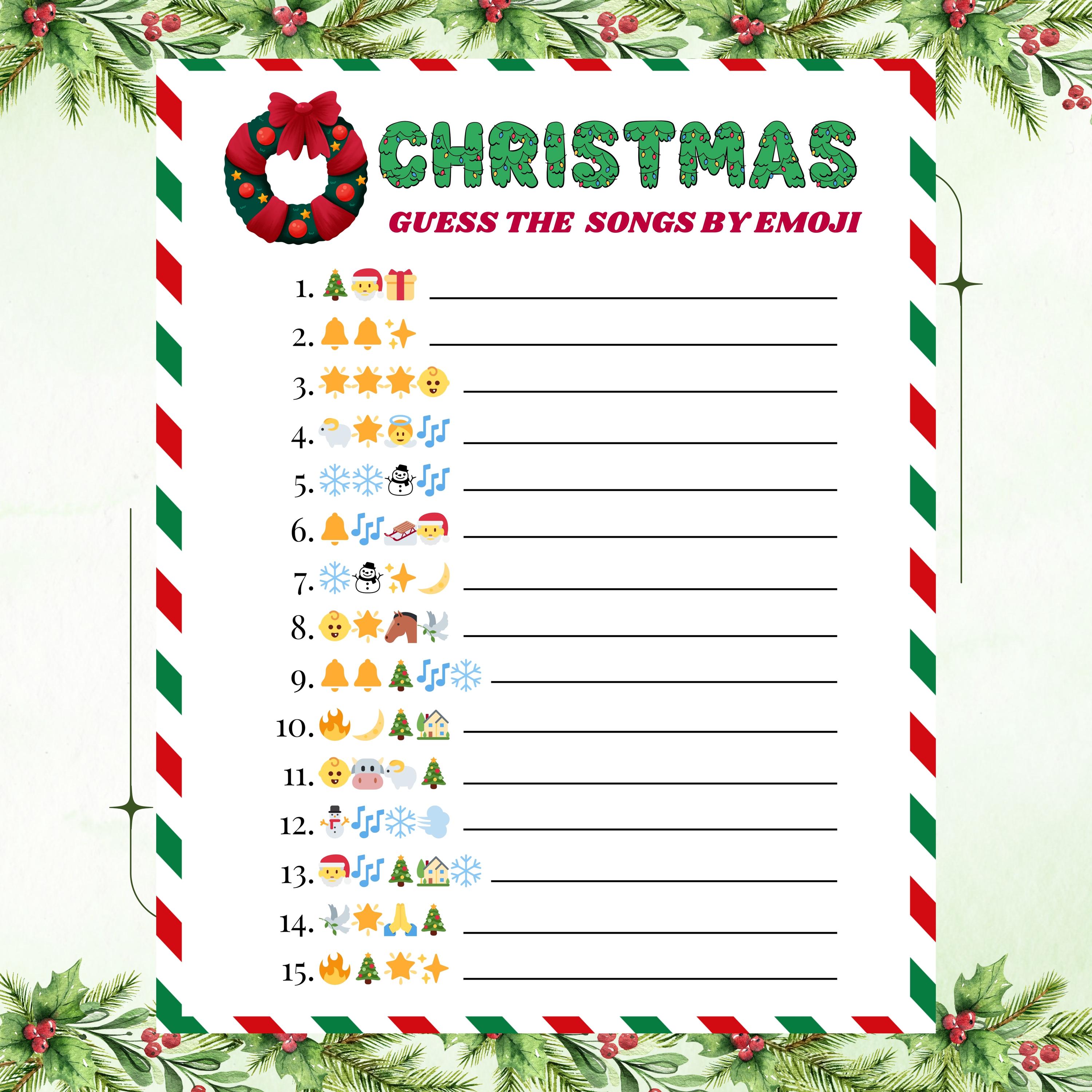 Emoji Pictionary | Christmas Songs Guessing Game | Holiday Party ...