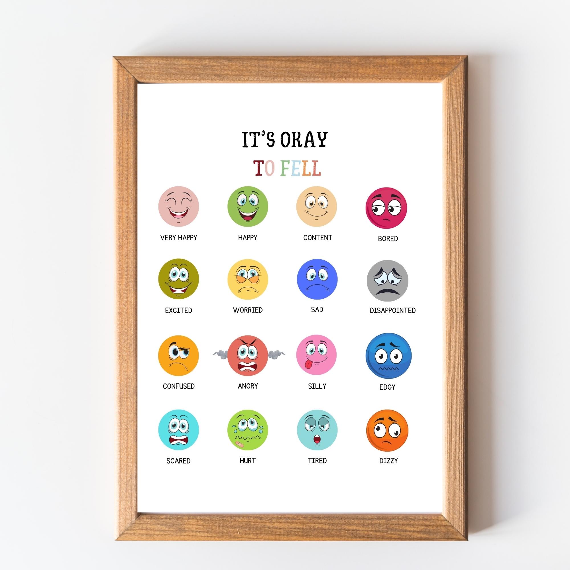 Boho Feelings Chart Poster: Classroom Emotions Print (digital Download ...