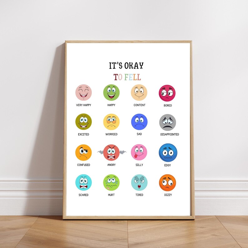 Boho Feelings Chart Poster: Classroom Emotions Print (digital Download ...