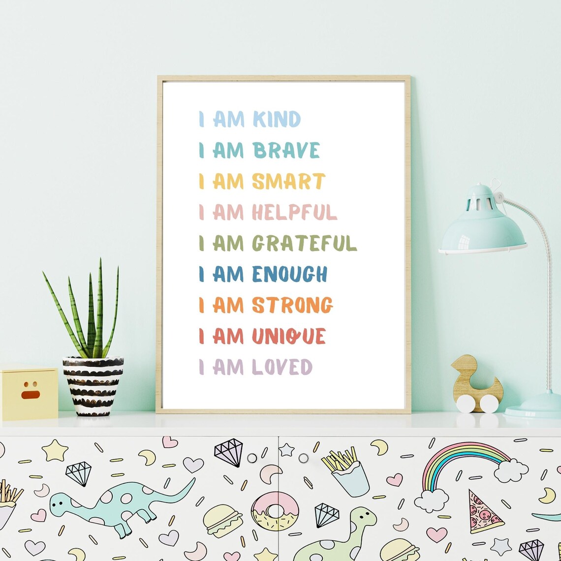 I Am Affirmations Poster - Positive Affirmations for Kids - Growth ...