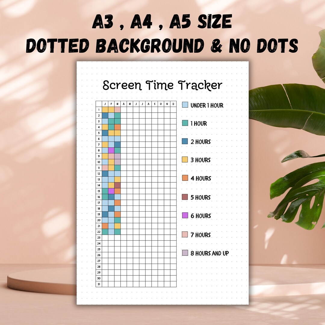 Screen Time Tracker Yearly - PRINTABLE Journal Page | Planner Page | Yearly & Habit Tracker ...