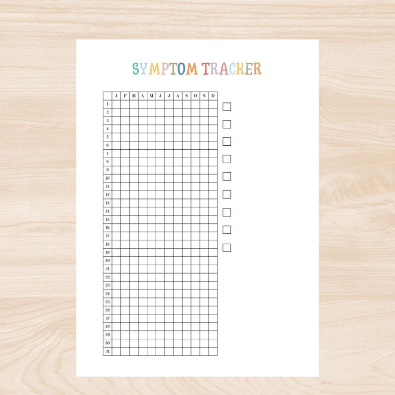 Printable Symptom Tracker – A4/A5 Health Journal (digital Download) - Etsy