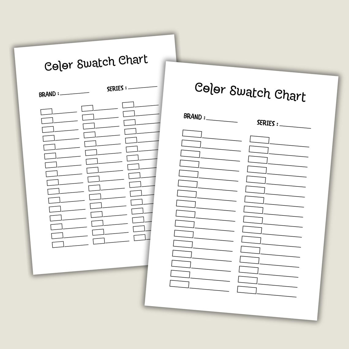 Swatch Test Printable: Marker Test Sheet & Color Swatch Journal for ...