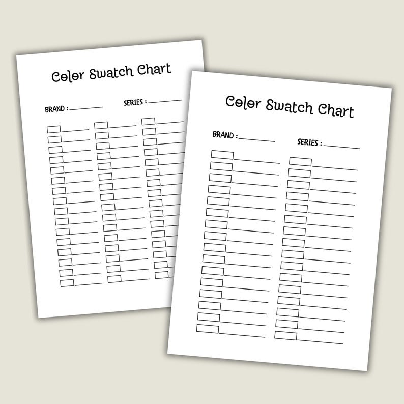 Swatch Test Printable: Marker Test Sheet & Color Swatch Journal for ...