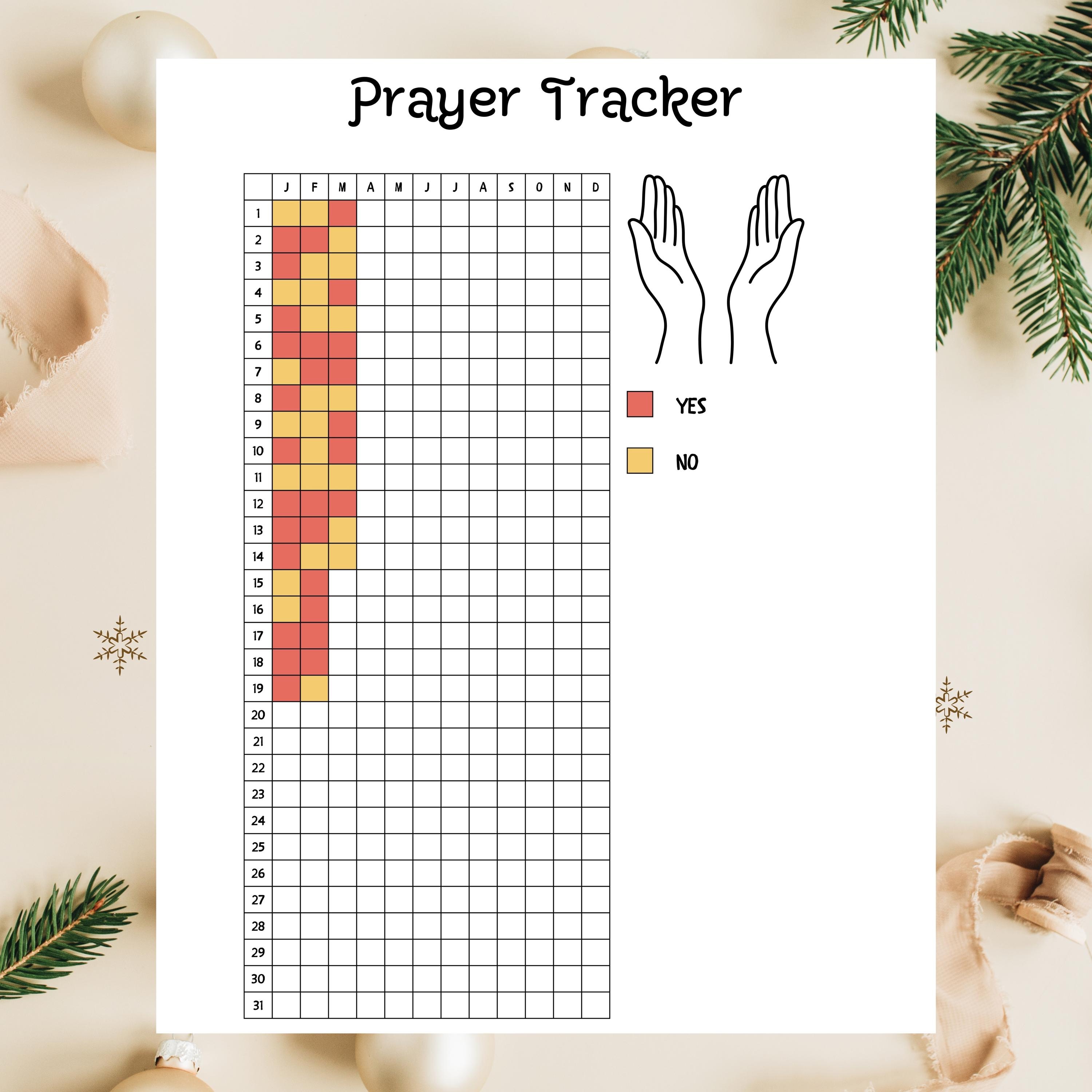 Prayer Tracker Printable Journal Page Daily Prayer Log Bible Study ...